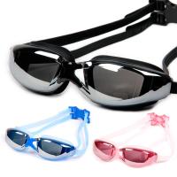China Plated Swimming Goggles for Adults Anti-fog UV Protection Silver Lenses OEM Myopic Degree for sale