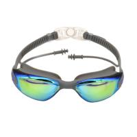China Anti-Fog UV Protection Swimming Goggles Rainbow Plating Surf Ear Plugs Adult Unisex PC Silicone for sale