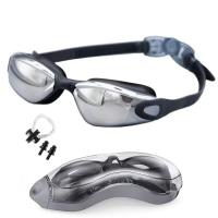 China Anti-Fog UV Protection Swim Goggles for Adults Large Frame PC Lens Waterproof with Earplugs for sale