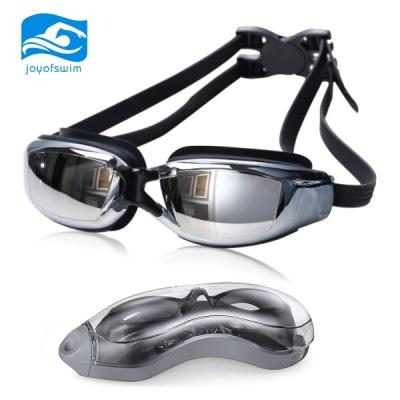 China Professional Racing Swimming Goggles PC Silicone Anti-fog UV Protection Custom Logo for sale