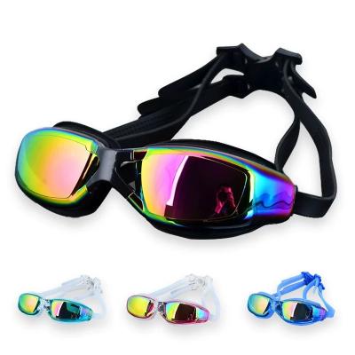 China Anti-Fog UV Protection Mirrored Swimming Goggles PC Silicone for Competitive Swim Diving for sale