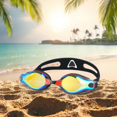China Anti-Fog Mirrored Swimming Goggles PC Silicone Adjustable Strap Earplugs UV Protection Sports Training for sale