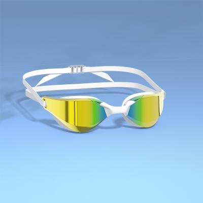 China Wholesale Silver Plated Anti-Fog Swimming Goggles with Silicone Gasket for Adults 21x6.2x6.7cm for sale