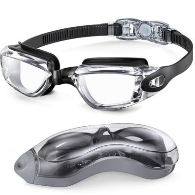 China Silver Plated Anti-Fog Swimming Goggles PC Frame Clear Lenses UV Protection 5 Pcs MOQ for sale