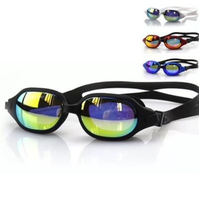China Unisex Aluminium Plated Swim Goggles Anti-Fog UV Protection No-Leak Silicone Gasket 21x6.2x6.7cm for sale
