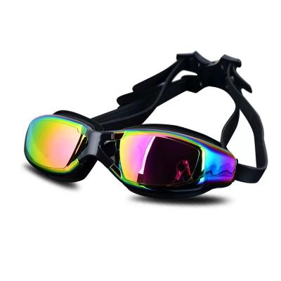 China Anti-Fog UV Protection Mirrored Swimming Goggles PC Silicone for Competitive Swim Dive for sale