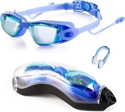 China Anti-Fog UV Protection Swimming Goggles PC Silicone Adjustable Elasticity Racing for sale