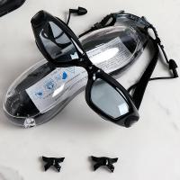 China Transparent Lens Adult Swimming Goggles with Automatic Buckle and 3 Size Nose Bridge for sale