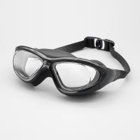 China Black Silicone Swimming Goggles Anti-Fog UV Protection Adult Plating Lens Adjustable Strap for sale