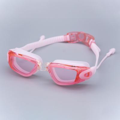 China Anti-Fog Swimming Goggles for Adults UV Protection PC Silicone Pink for sale