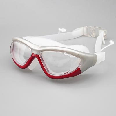 China White Silicone Swim Goggles Anti-Fog UV Protection Adjustable Strap for Adults for sale