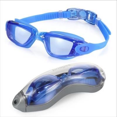 China Anti-Fog UV Protection Swimming Goggles for Adults with Interchangeable Nose Bridges PC Silicone for sale