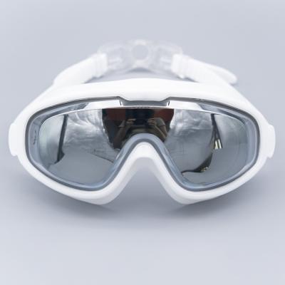 China Professional HD Anti-Fog Swimming Goggles UV Protection Big Frame PC Silicone Adults for sale
