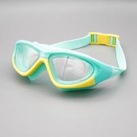 China Children Swimming Goggles Big Frame Silicone Gasket Rainbow Plating Lens UV Anti-Fog 48 Pcs MOQ for sale
