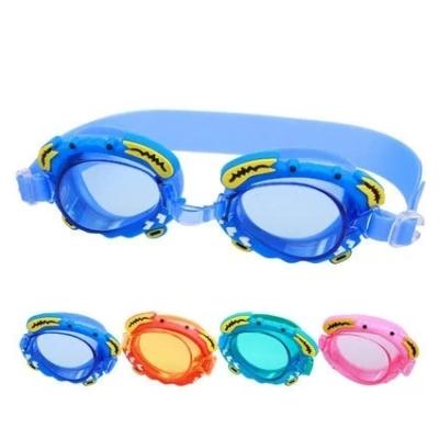 China Kids Swimming Goggles Ages 4-16 Anti-Fog UV Protection Adjustable Nose Bridge Waterproof Silicone for sale