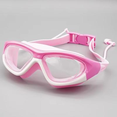 China Wholesale Girls Pink Swimming Goggles HD Anti-Fog UV Protection Adjustable Silicone Strap for sale
