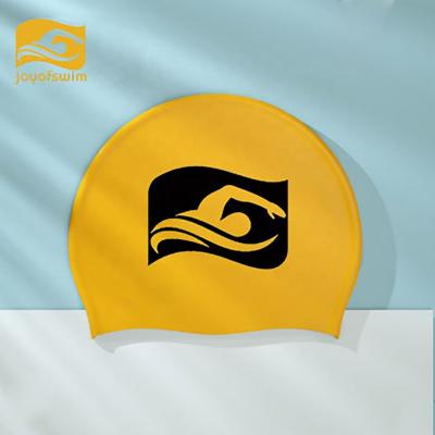 China Custom Logo Adult Silicone Swim Cap Waterproof Anti Slip 50g 65g for sale