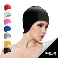 China Anti Slip Silicone Swimming Hat Cap with Ear Protection for Men Women 1 Size for sale