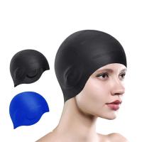 China Leak Proof Silicone Swim Cap for Children with Ear Protection Waterproof Swimming Hat for sale