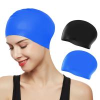 China Extra Large Silicone Long Hair Swimming Cap Waterproof Non Slip Swim Cap for Men 30cm for sale