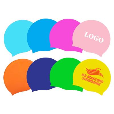 China Silicone Printed Flag Style Swimming Cap for Competition Low Resistance Custom OEM for sale