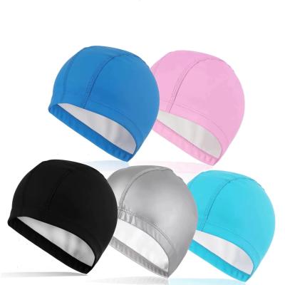 China Custom Logo Soft Silicone Swim Cap Waterproof Anti-Skid Design for Adults and Kids 6 Colors for sale