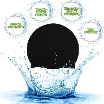 China Printed Silicone Swimming Cap Waterproof Bubble Swim Hat for Men Women for sale