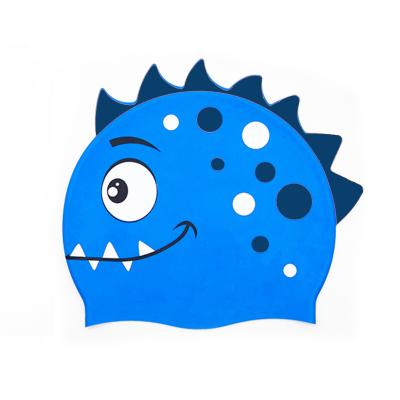 China Durable Silicone Swim Cap for Kids Non Slip Waterproof Custom Logo Elastic Swimming Cap for sale