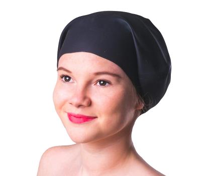 China Customized Black Silicone Kids Swimming Cap Waterproof Children Pool Cap 5 Colors for sale