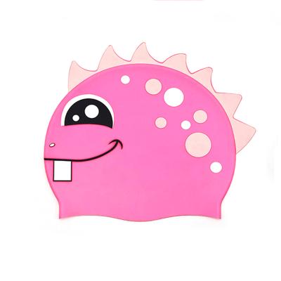 China Leak Proof Cartoon Silicone Swim Cap for Kids Adults Soft Waterproof Swimming Cap for sale