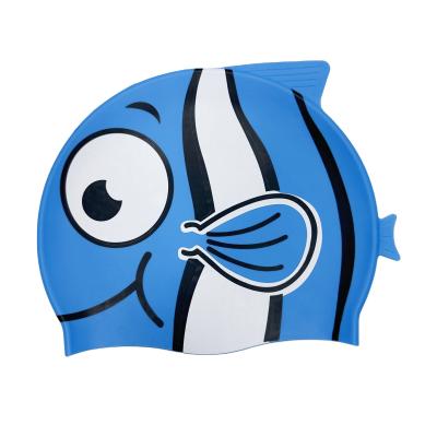 China Custom Printing Waterproof Non-Slip Silicone Swimming Cap for Kids Cartoon Design 2-3 Days Sample for sale