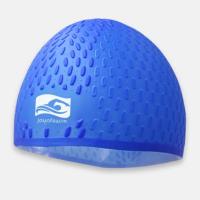 China Wholesale Blue Particle Silicone Swim Cap Dome Design Non-Slip Soft Waterproof for Swimming for sale