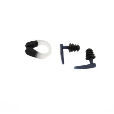 China Transparent Silicone Earplugs Noise Cancelling Non Slip Nose Clip Set for Swimming 3.8cm for sale