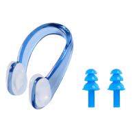 China Soft Silicone Swimming Earplug and Nose Clip Set 5cm Waterproof Non-Slip for Water Sports for sale