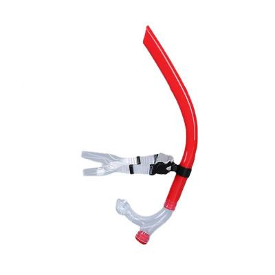China OEM ODM Colorful Silicone Wet Snorkel Breathing Tube 410mm for Adults Freediving Swimming for sale