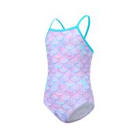 China UPF 50+ Breathable Nylon Girls Swimwear Off Shoulder Batwing Sleeve One Piece for sale