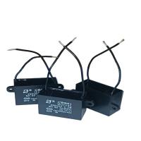 China CBB61 450V 10mfd 100 Line Length Ceiling Fan Capacitor Plastic Triangles With Locating Holes for sale