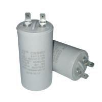 China CBB60 450V 6UF Motor Run Capacitor SH Capacitor 187 Terminal Gray Plastic Case for sale