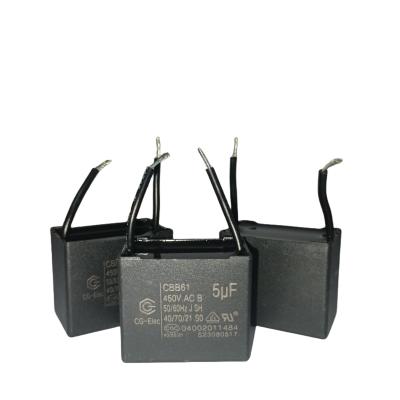 China 5.0mfd Air Conditioner Fan Capacitor CBB61 450V 37mm*22mm*32mm Rated Frequency 50/60Hz for sale