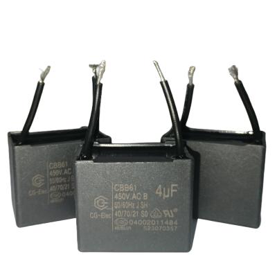 China CBB61 450V 4.0mfd Air Conditioner Fan Motor Capacitor With ±5% Tolerance for sale