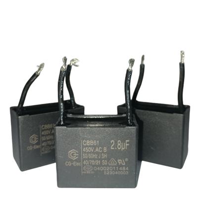 China CBB61 450V 2.8mfd B-Class Air Conditioning Fan AC Motor Capacitor for sale