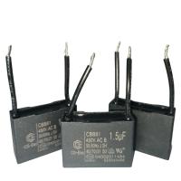 China Air Conditioner Fan Capacitor CBB61 450V 1.5UF Film Capacitor B-Class 2 Wire 50 / 60HZ for sale