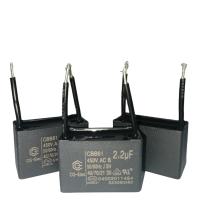 China CBB61 Air Conditioner Fan Capacitor 450V 2.2mfd B-Class Black Fan Capacitor And Self-Healing for sale