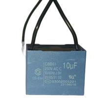 China CBB61 Ceiling Fan Capacitor 250V 10mfd Blue With 200 Line Length VH Terminal for sale