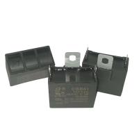China 3.0mfd 450V Straight Iron Ear Air Conditioner CBB61 Fan Capacitor With Positioning Hole for sale