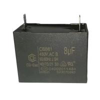 China CBB61 Motor Start Running Capacitor 450V 8.0UF Fan Capacitor Front Lug 10000 Hours for sale