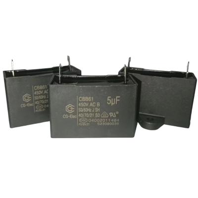 China Universal Capacitor CBB61 450V 5.0mfd UL810 Electrical Air Conditioner Fan Capacitor for sale