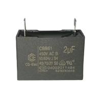 China CBB61 450V 2.0UF Run Capacitor Fan Capacitor Black Epoxy Resin B-Class 187 Terminal for sale