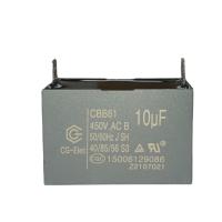 China CBB61 450V 10mfd Industrial Fan Capacitor Two Quick-Connect Terminals B-Class Black S3 for sale