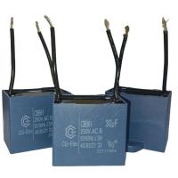 China CBB61 250V 30mfd Line Length 60 Ceiling Fan Capacitor With Plastic Triangle With Location Hole for sale